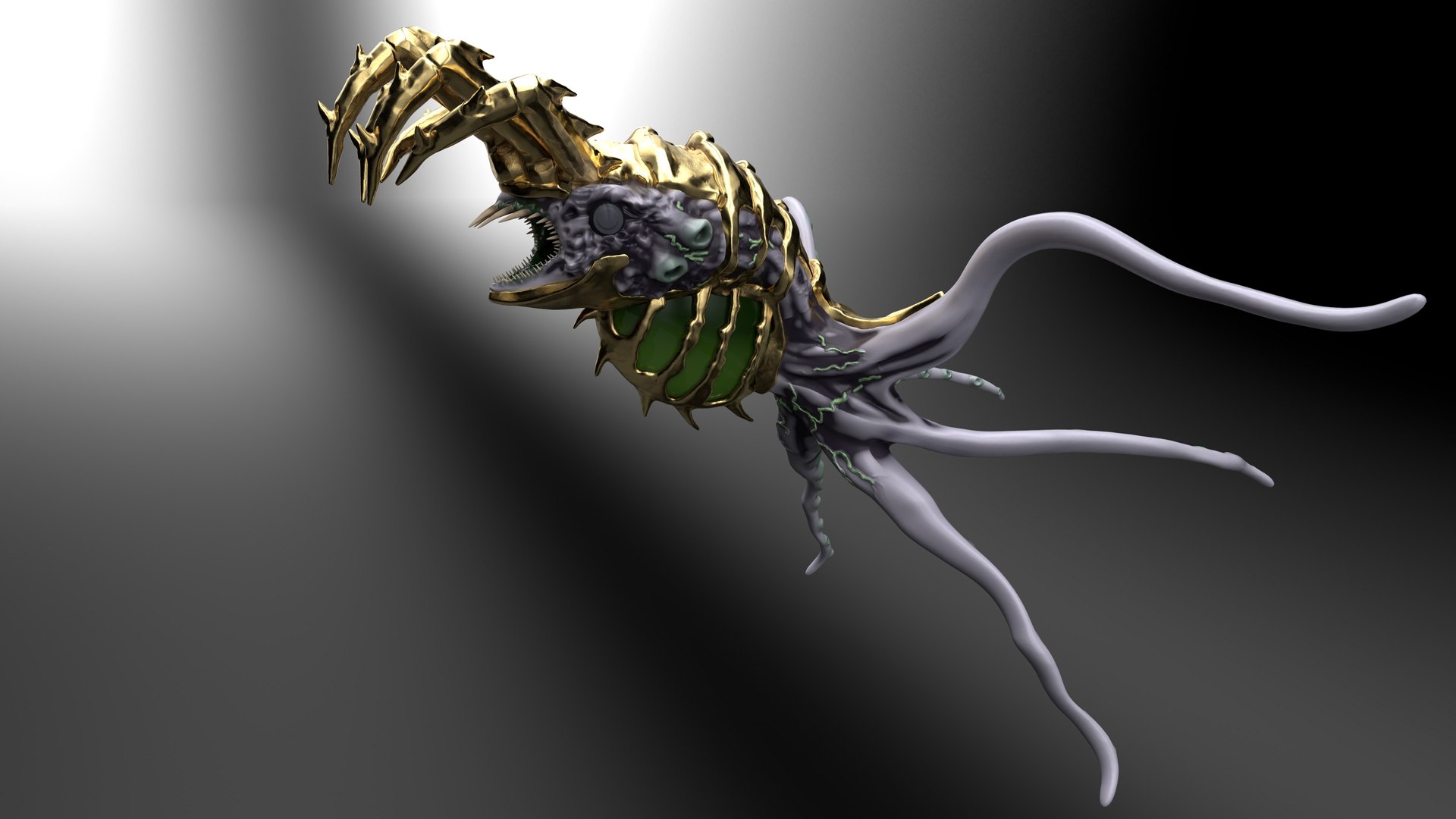 Sea Spider Monster Creature Gold Version 3D Model - TurboSquid 2068059