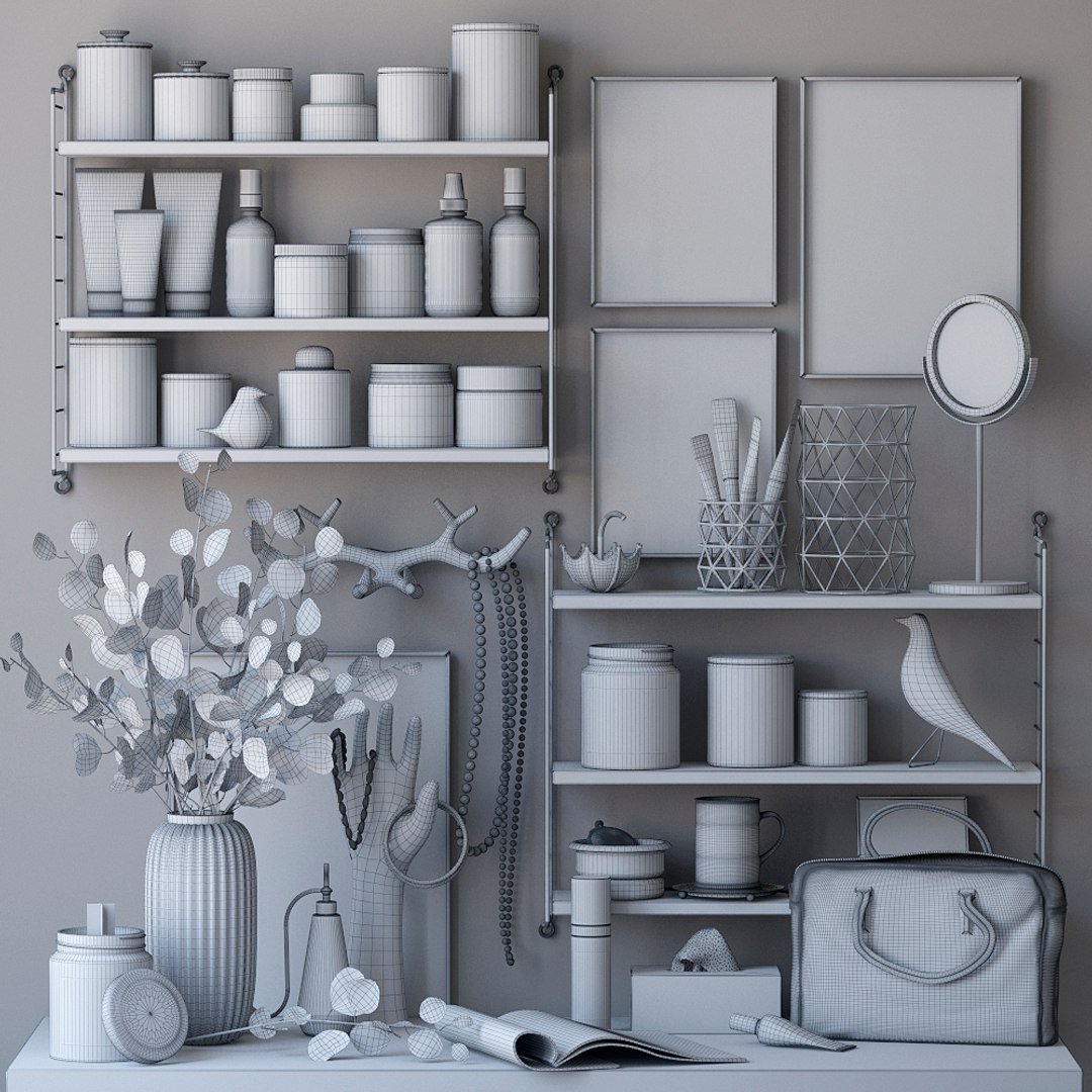 Decorative Set Dressing Table 3D Model - TurboSquid 1513576