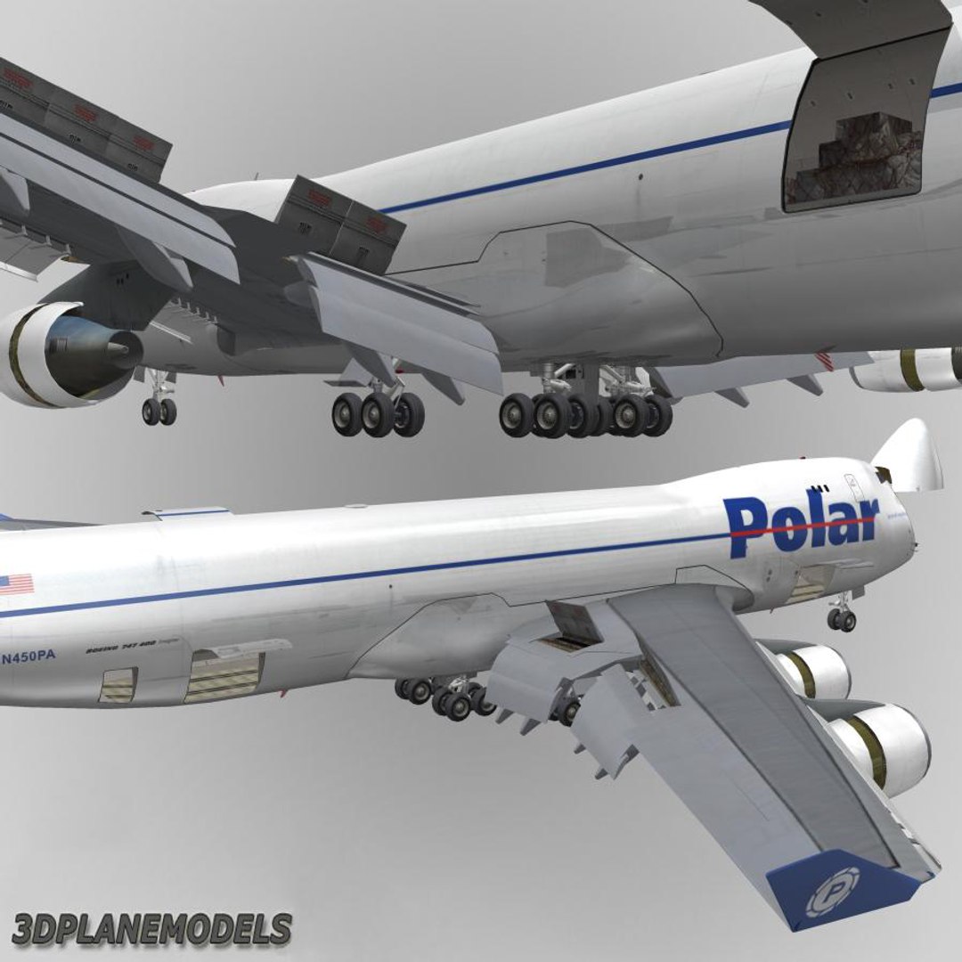 3d b747-400 polar air cargo model