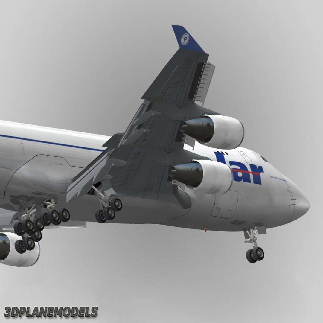3d b747-400 polar air cargo model