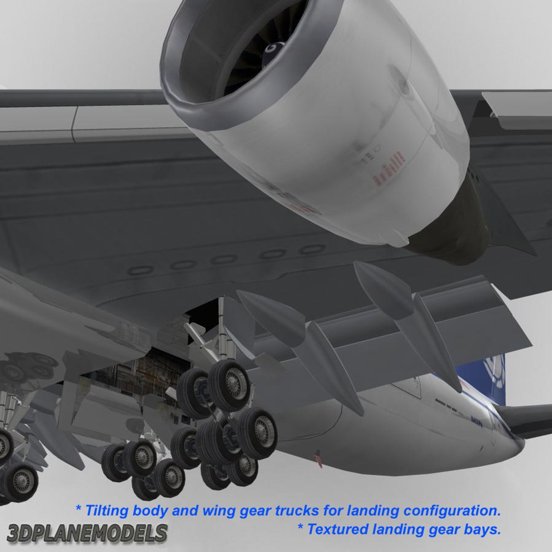 3d b747-400 polar air cargo model
