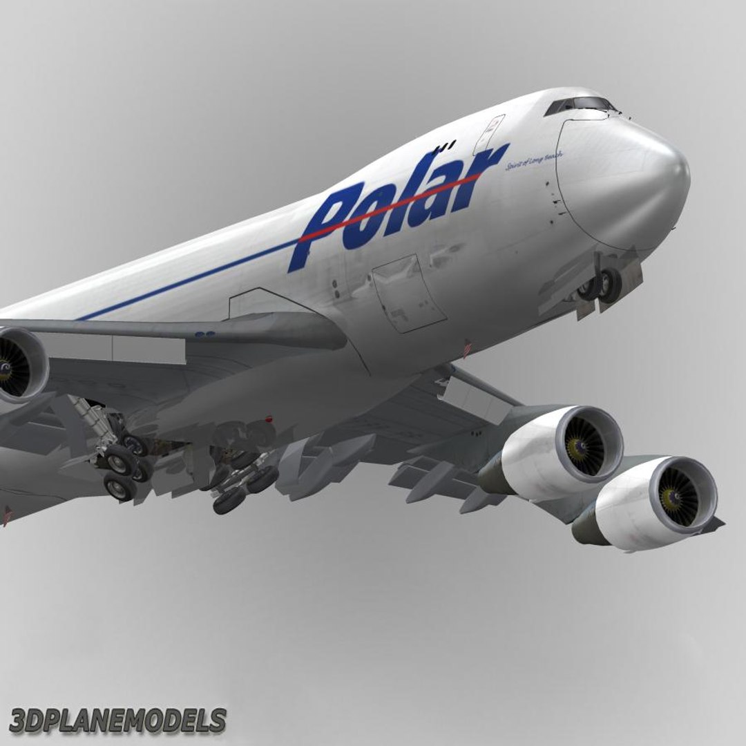 3d b747-400 polar air cargo model