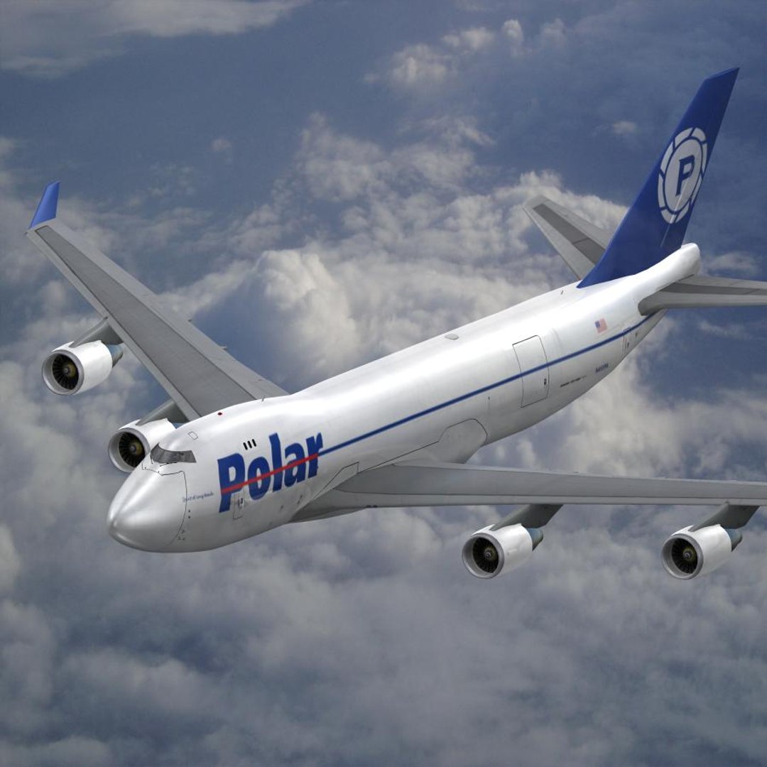 3d b747-400 polar air cargo model