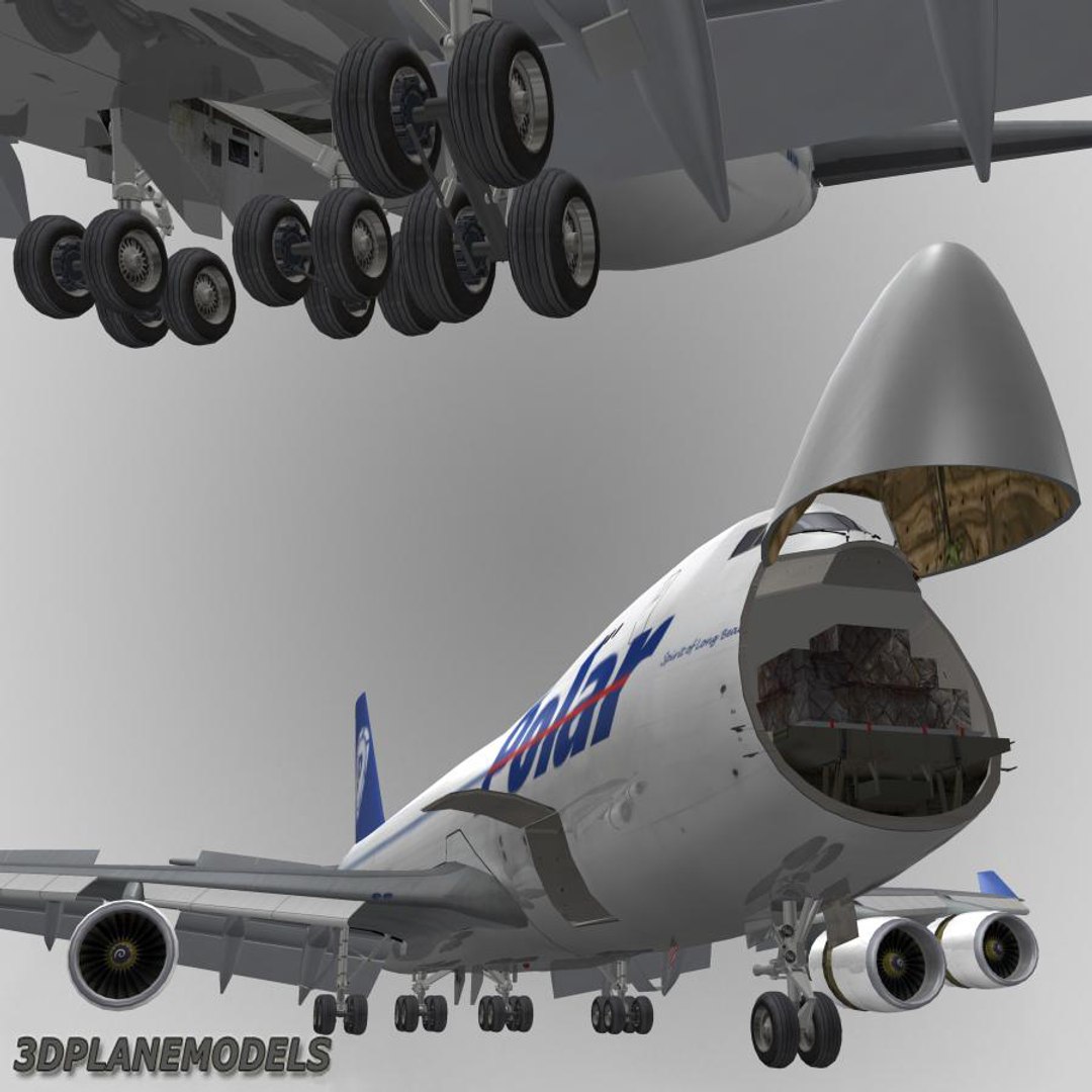 3d b747-400 polar air cargo model