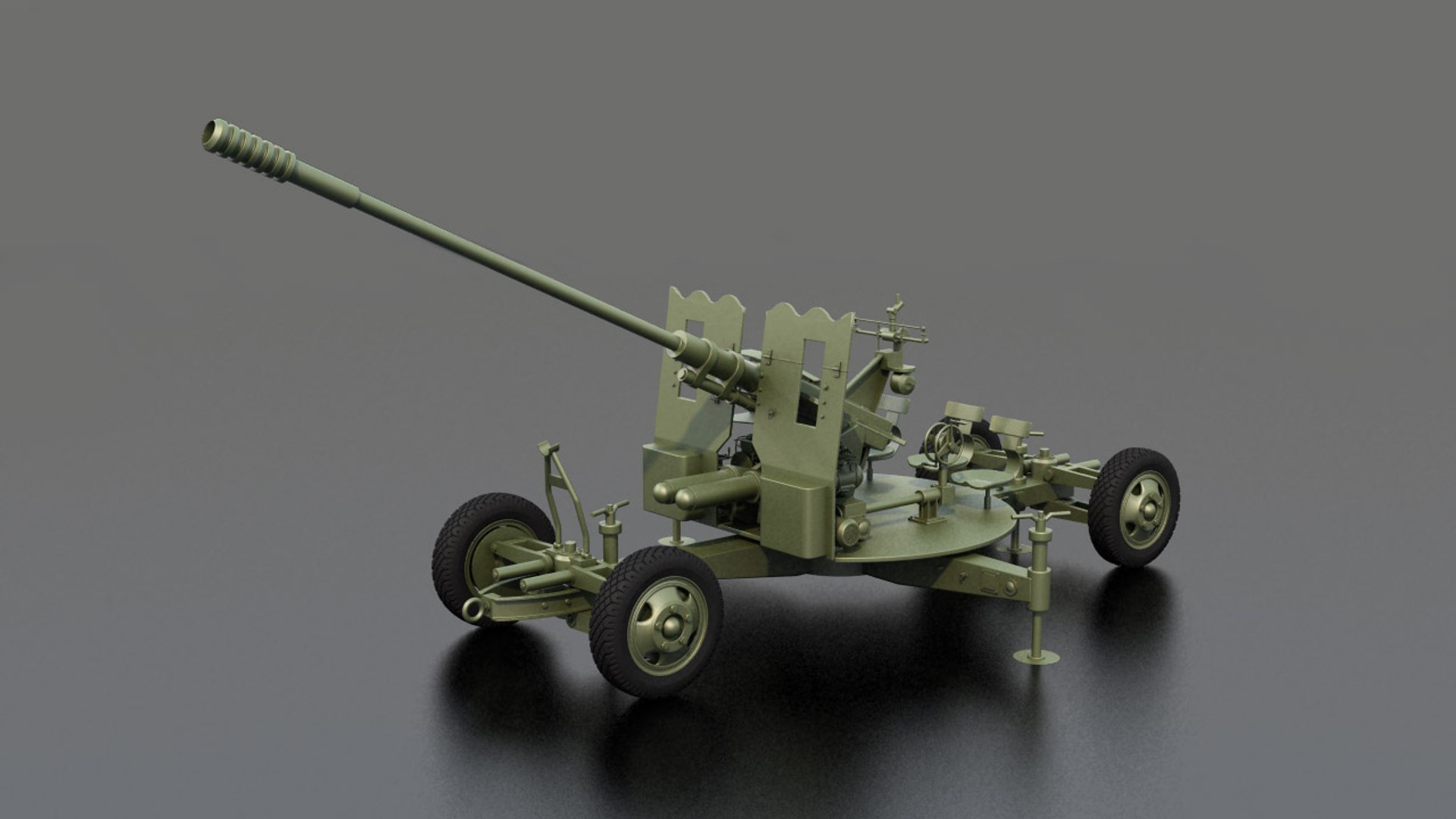 3D Azp S-60 Towed Artillery - TurboSquid 1154933