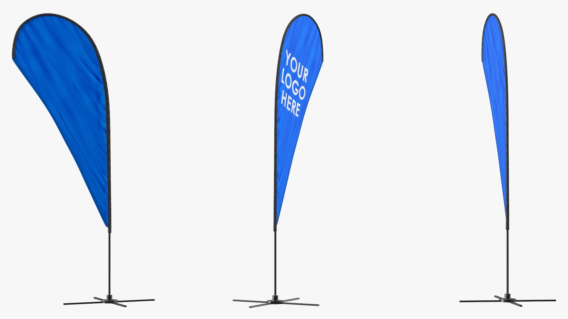 3D Customizable Promotional Feather Flag Banner Model - TurboSquid 2235581