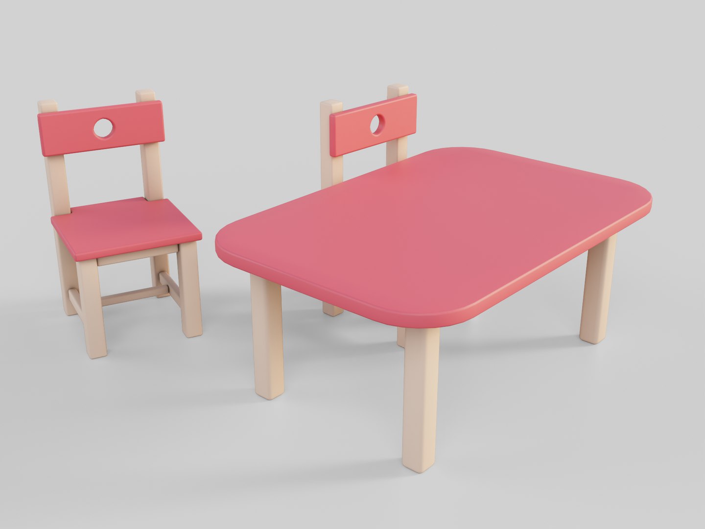 3D Cartoon Table And Chair 2 - TurboSquid 2111333