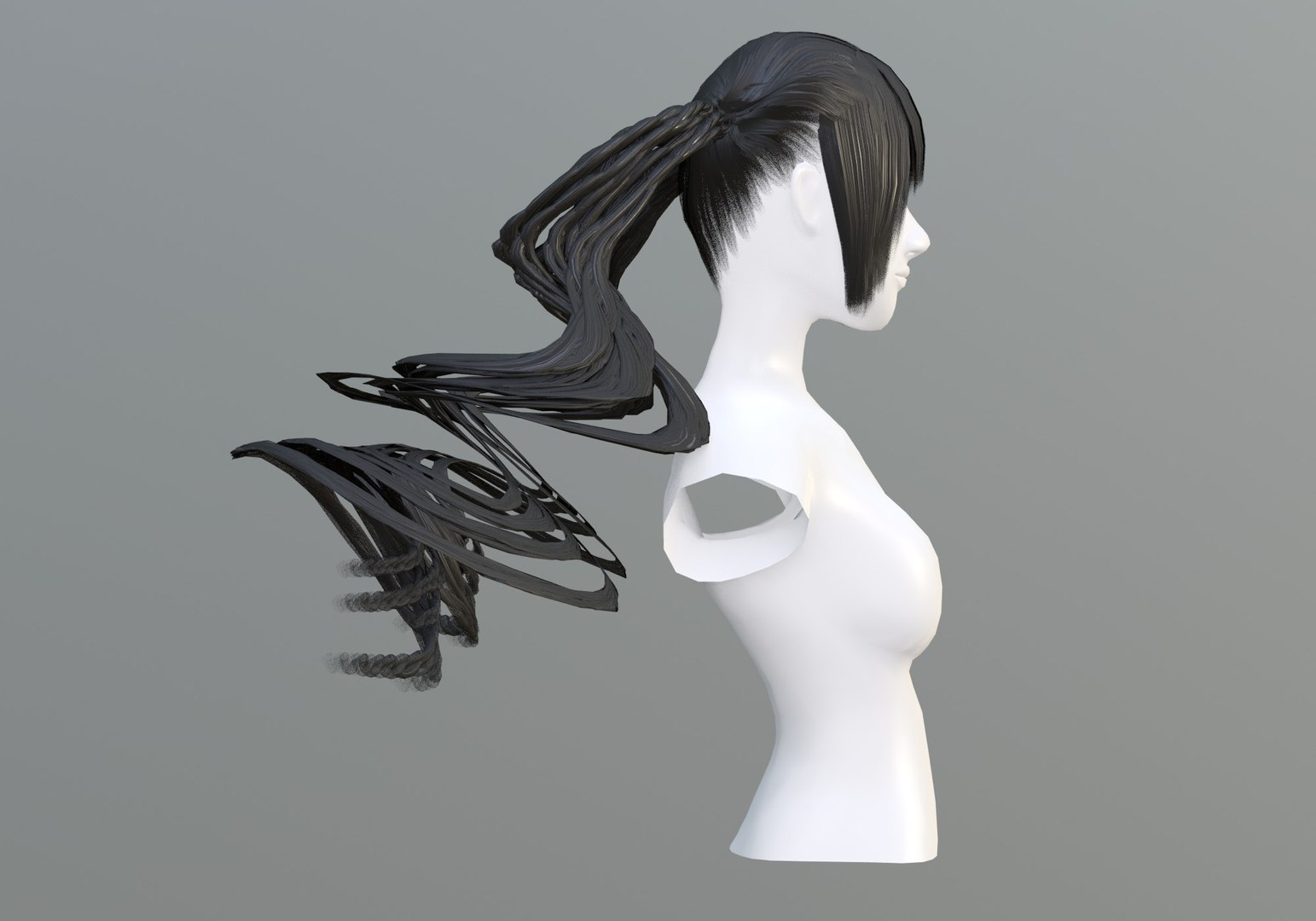 Long Swirled Hair 3D Model - TurboSquid 1944513