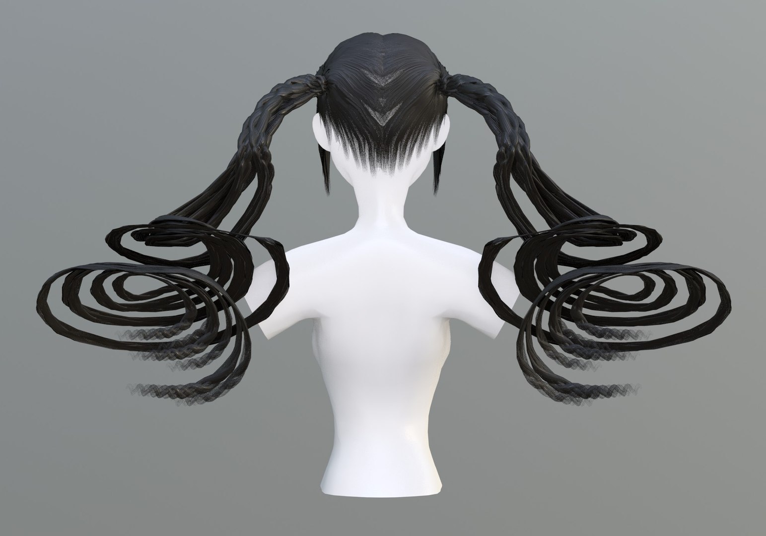 Long Swirled Hair 3D Model - TurboSquid 1944513