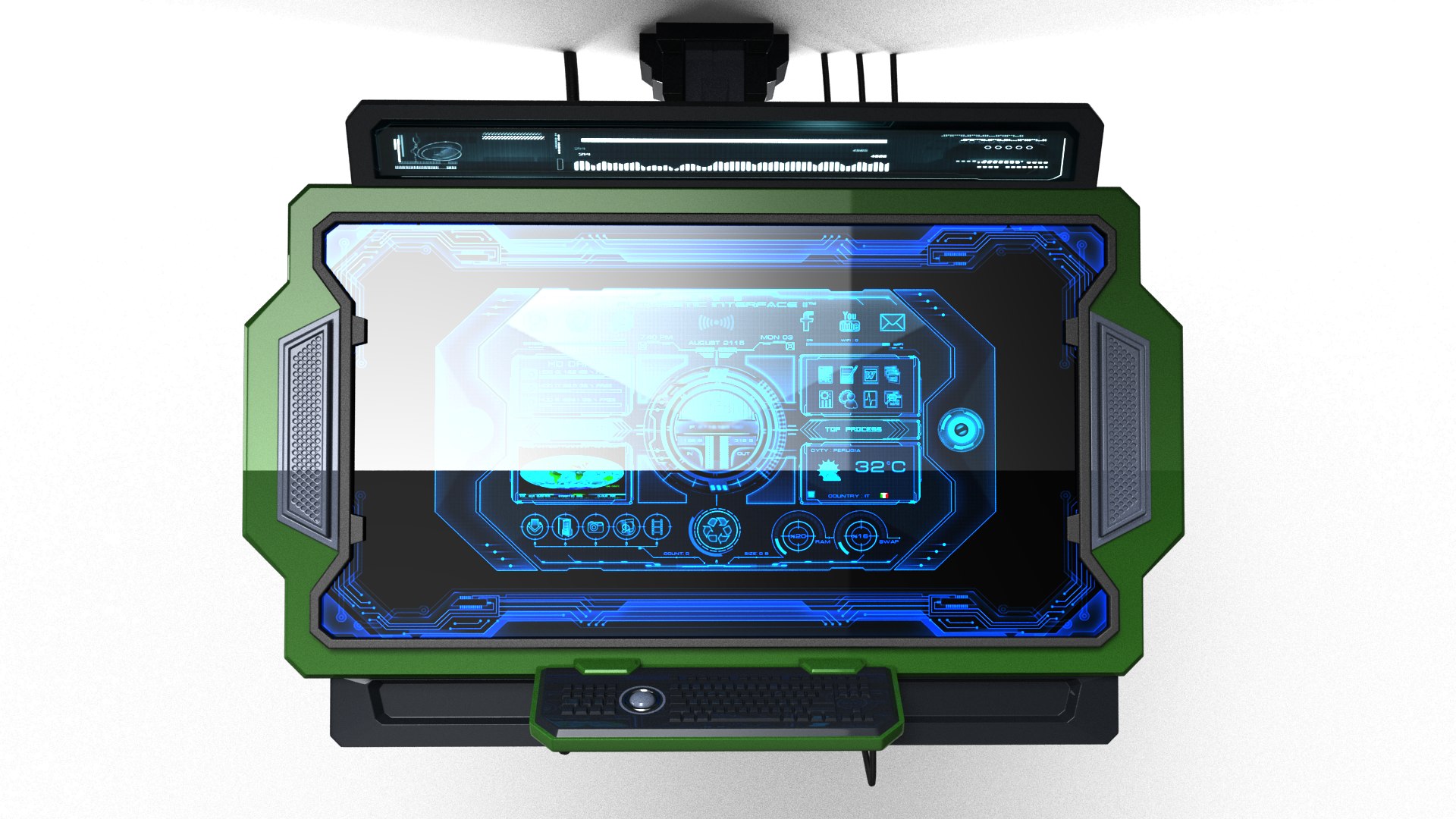 3d Model Sci-fi Monitor