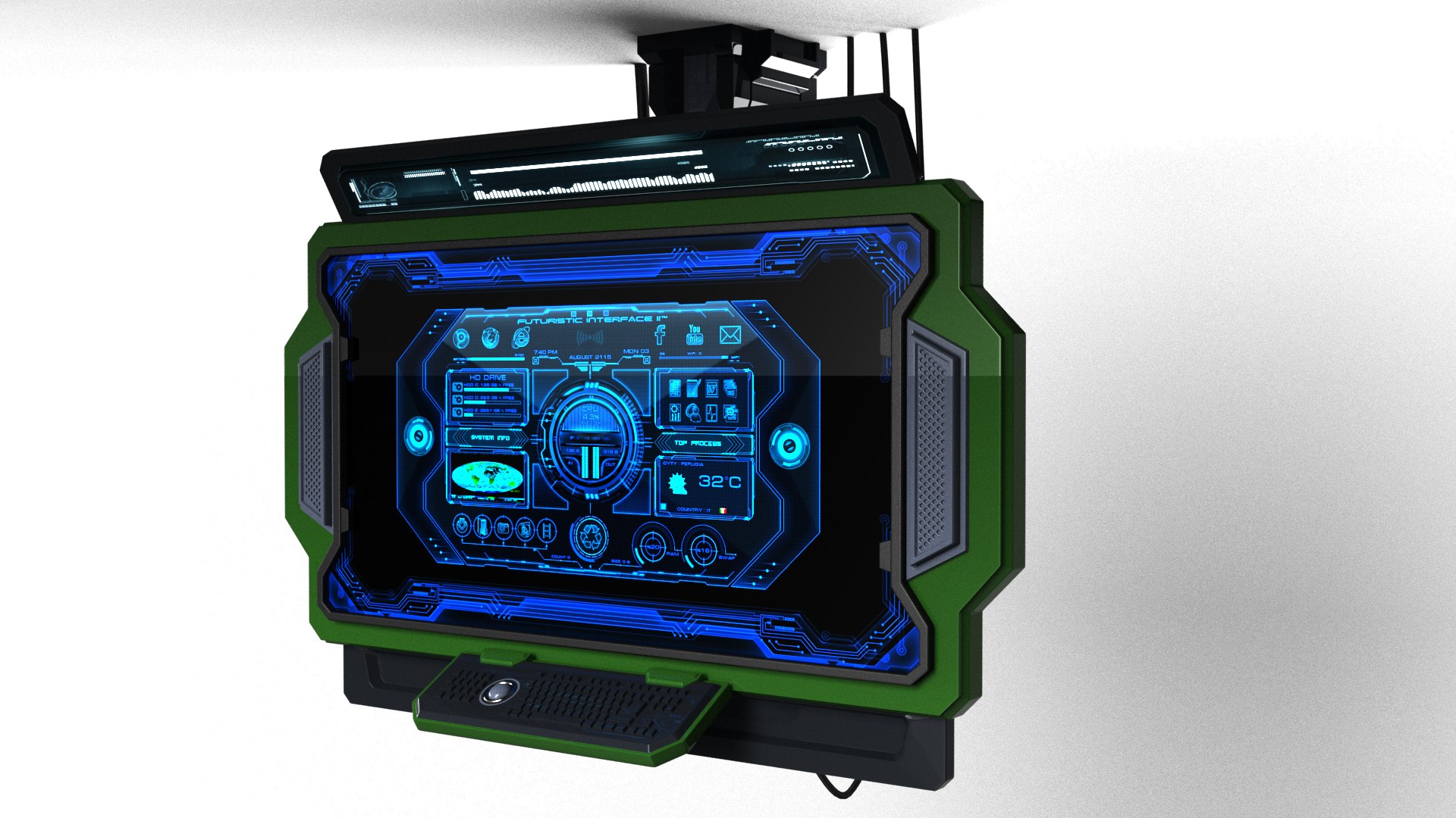 3d Model Sci-fi Monitor