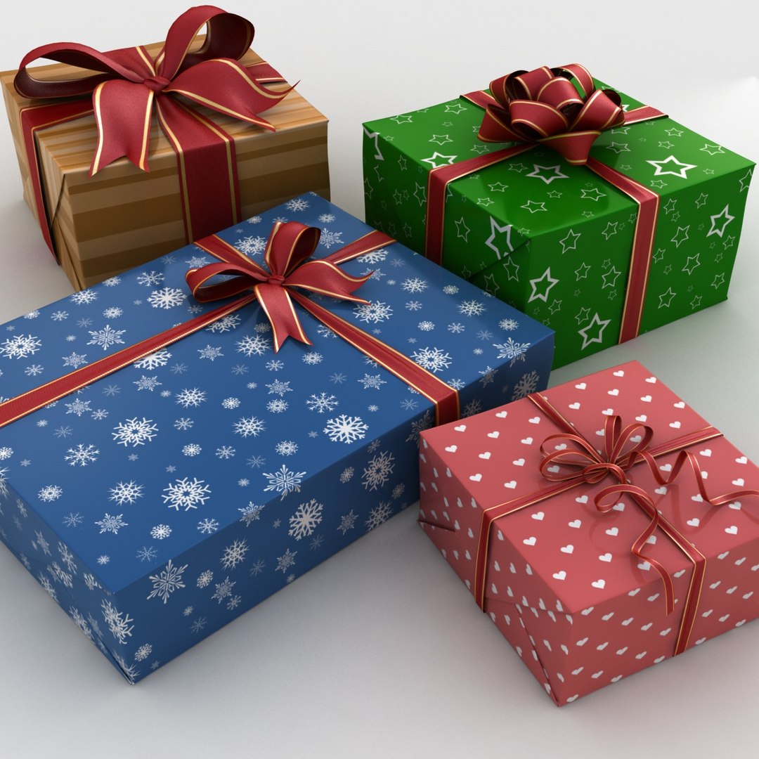 4 Gift Boxes Set 3d Max