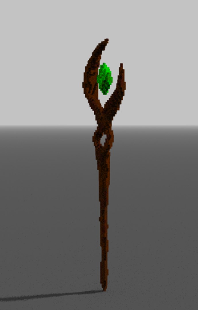 3D Magic Staff Minecraft Pixel - TurboSquid 2019774