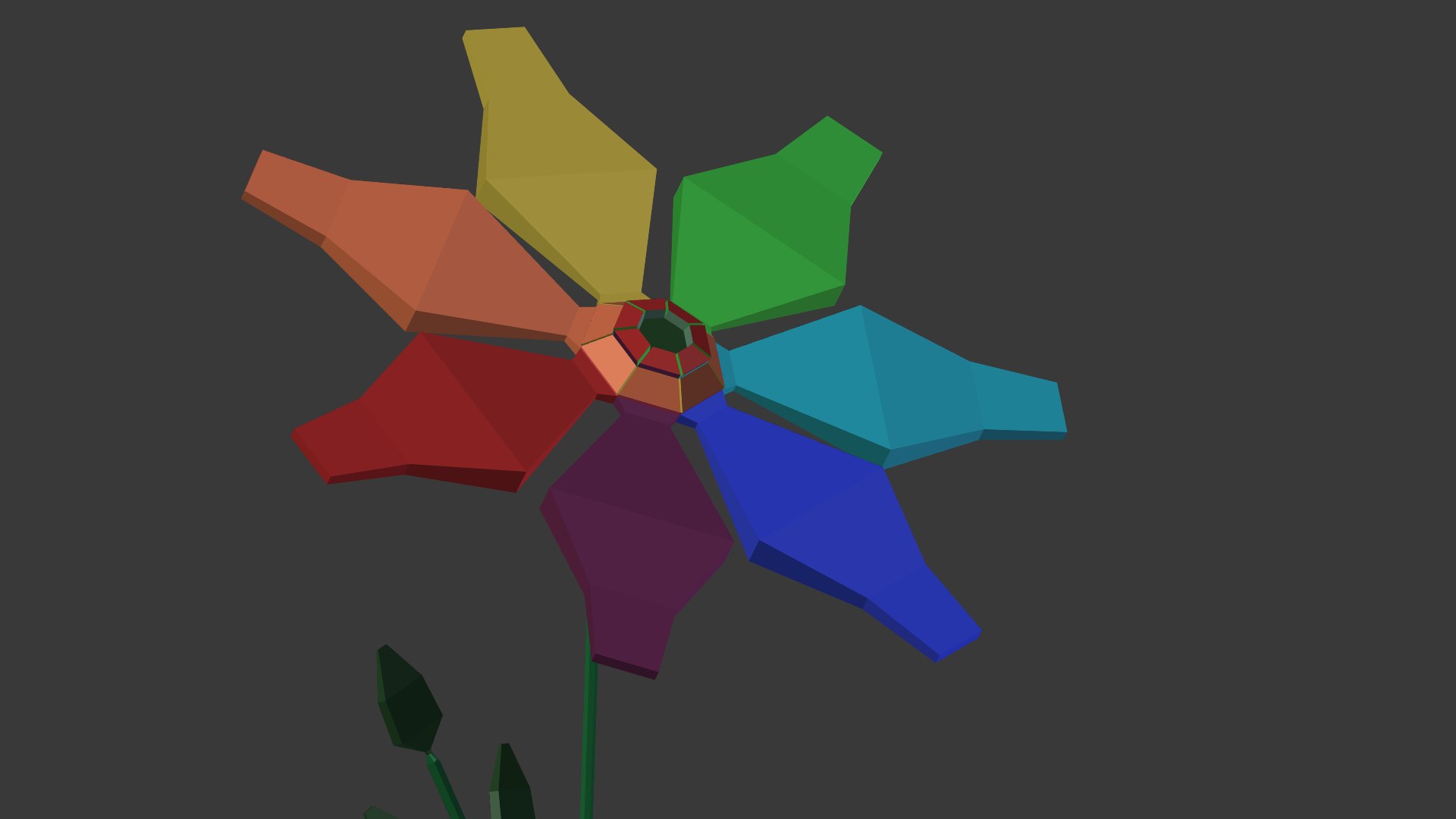 Rainbow Flower 3d Model