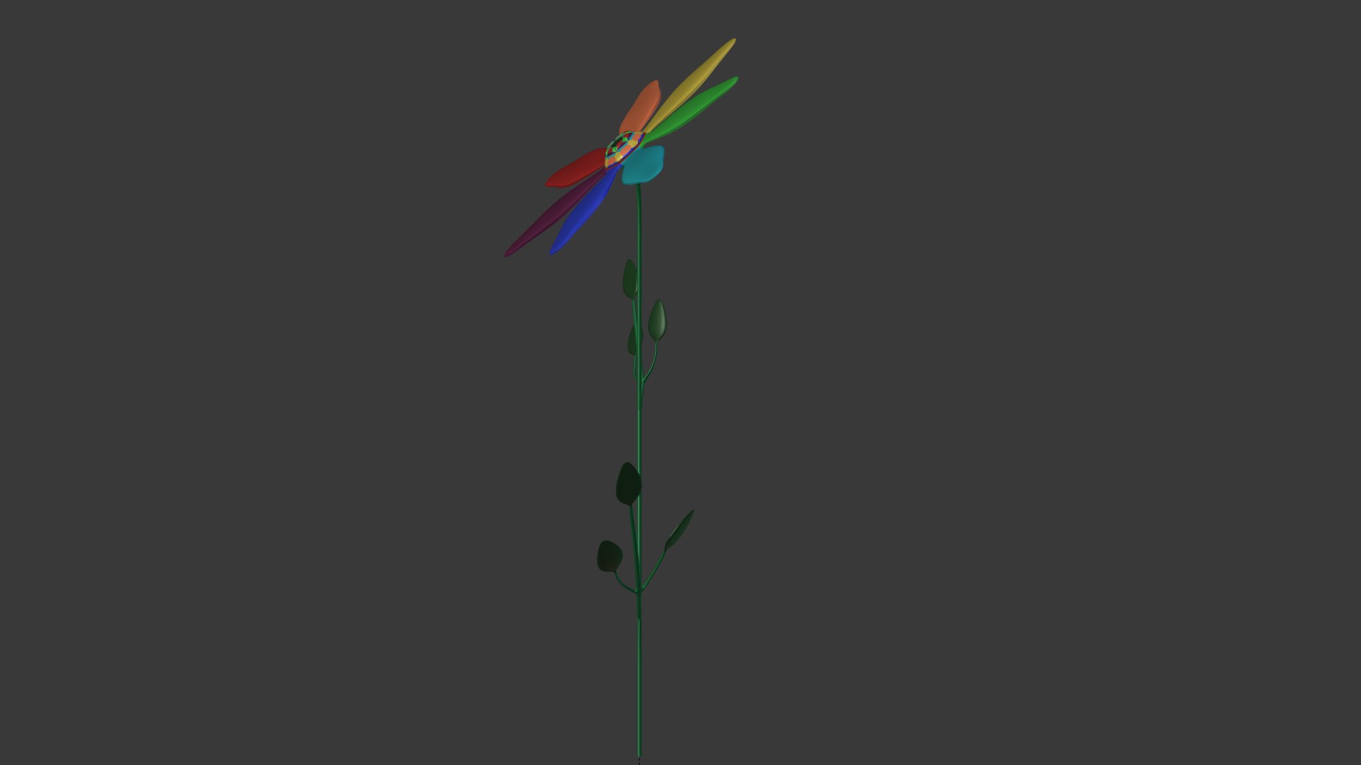 Rainbow Flower 3d Model