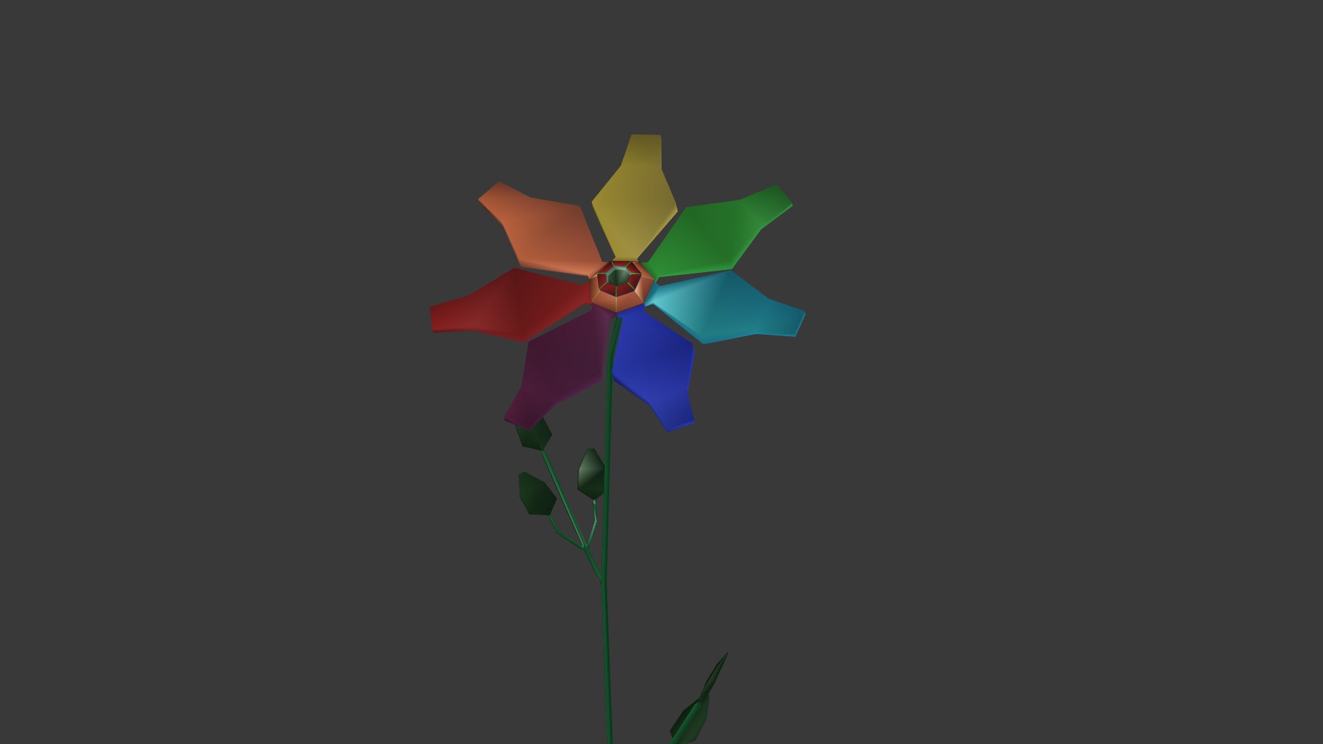 Rainbow Flower 3d Model