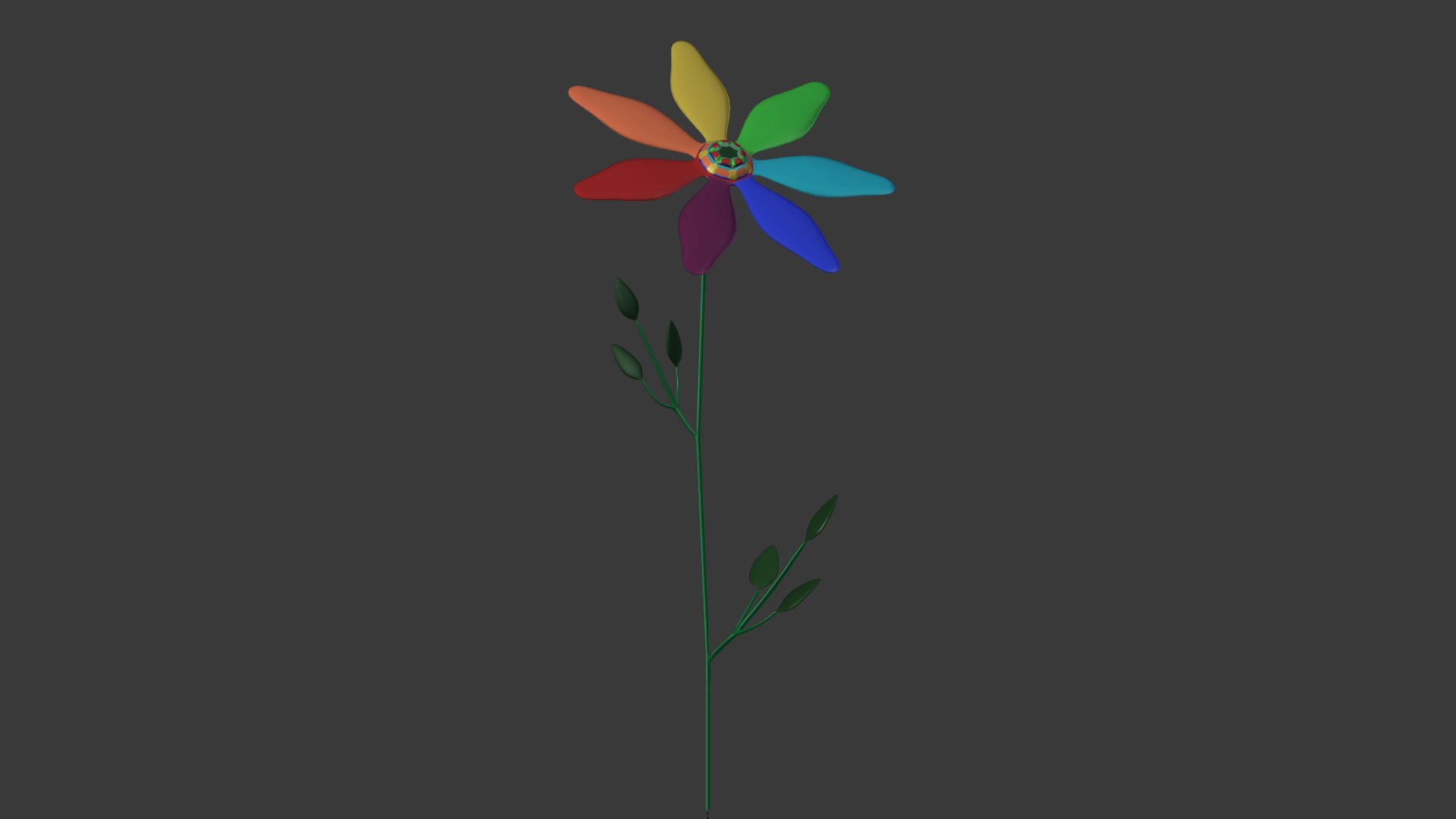 Rainbow Flower 3d Model