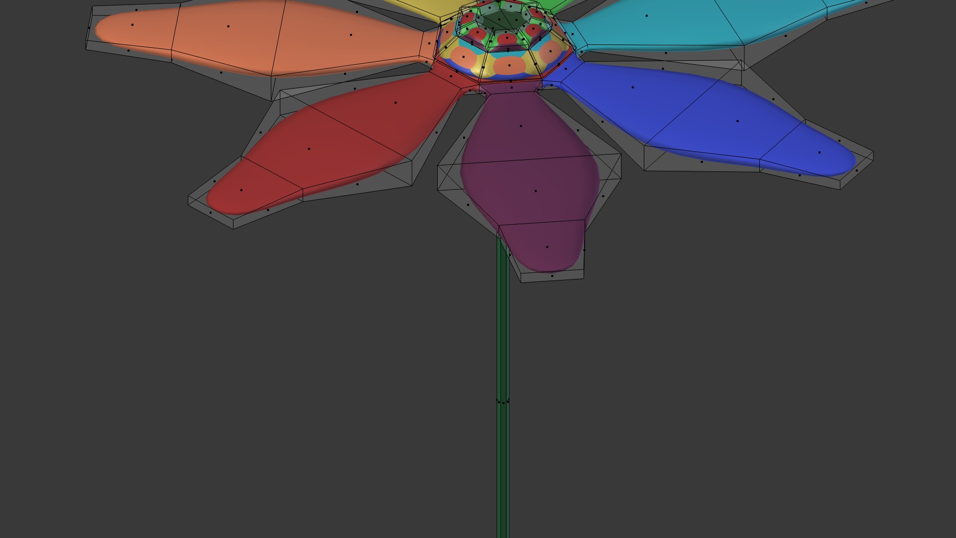 Rainbow Flower 3d Model