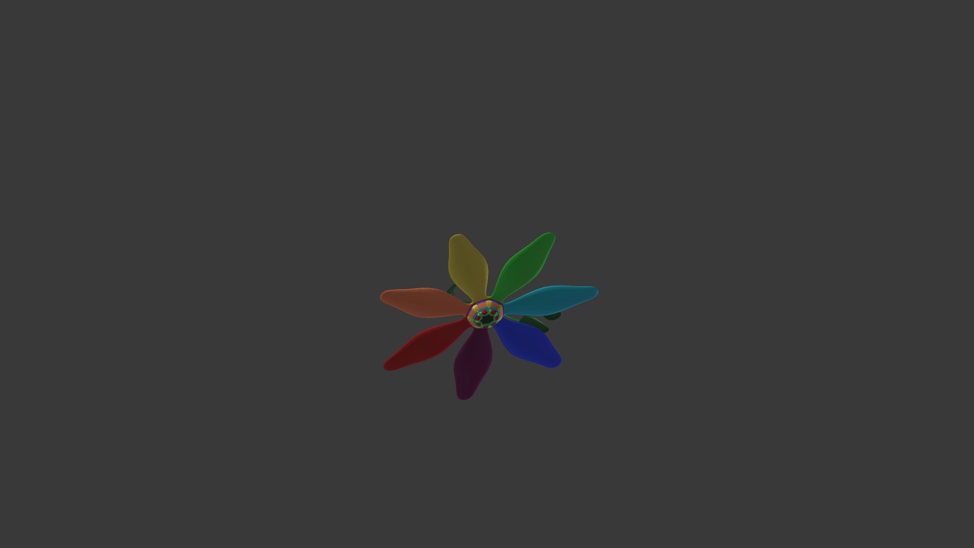 Rainbow Flower 3d Model