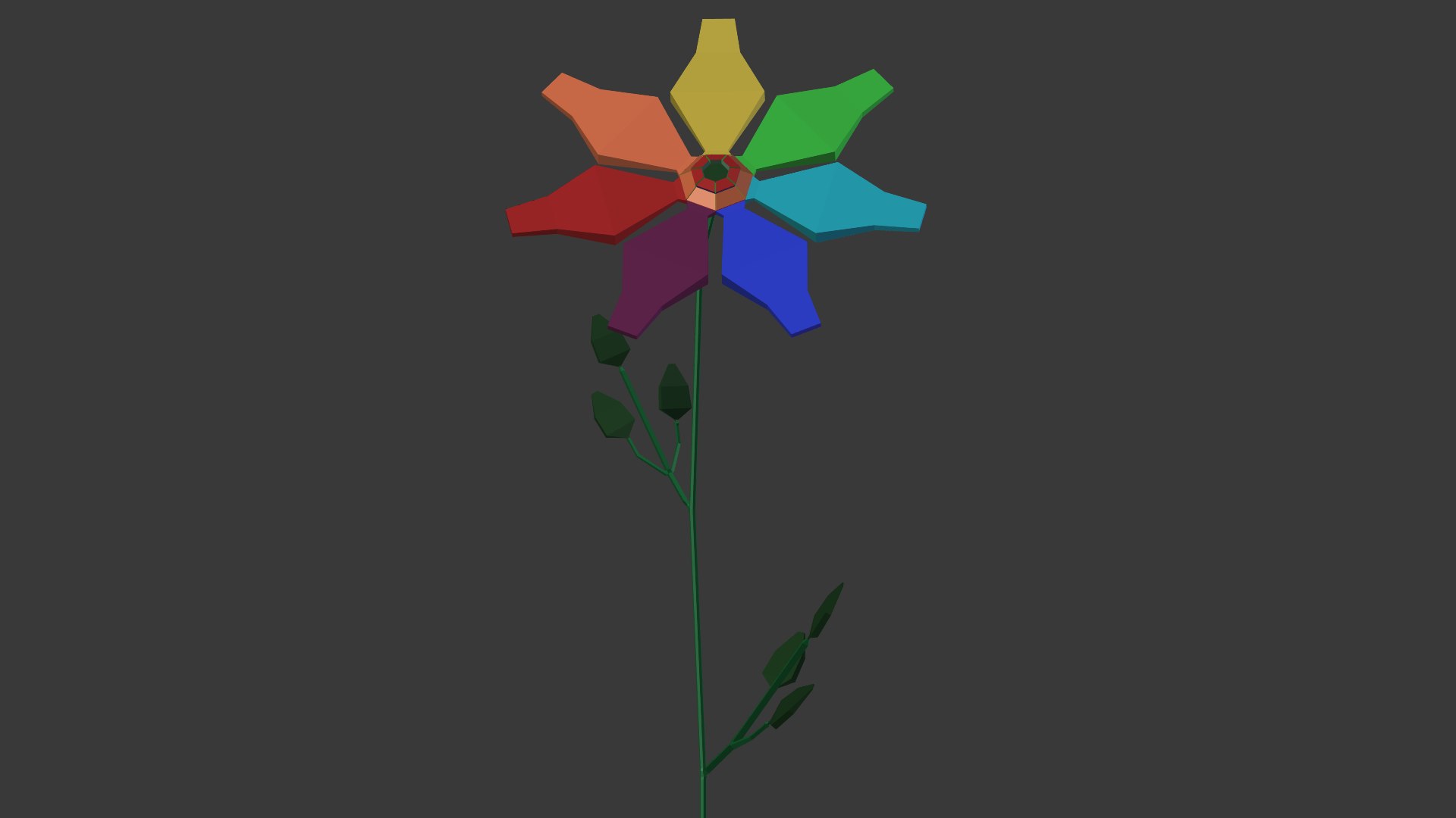 Rainbow Flower 3d Model