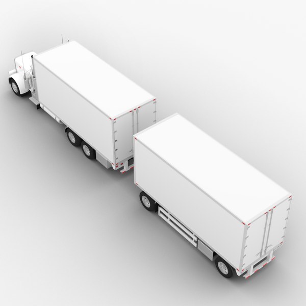 modelo 3d Camion Caja Con Remolque - TurboSquid 1337558