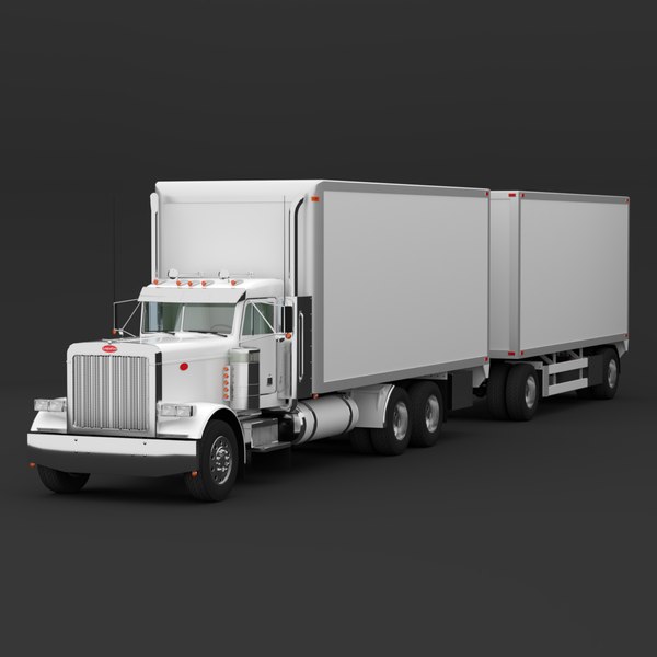 modelo 3d Camion Caja Con Remolque - TurboSquid 1337558