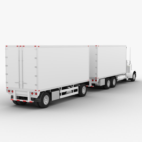 modelo 3d Camion Caja Con Remolque - TurboSquid 1337558