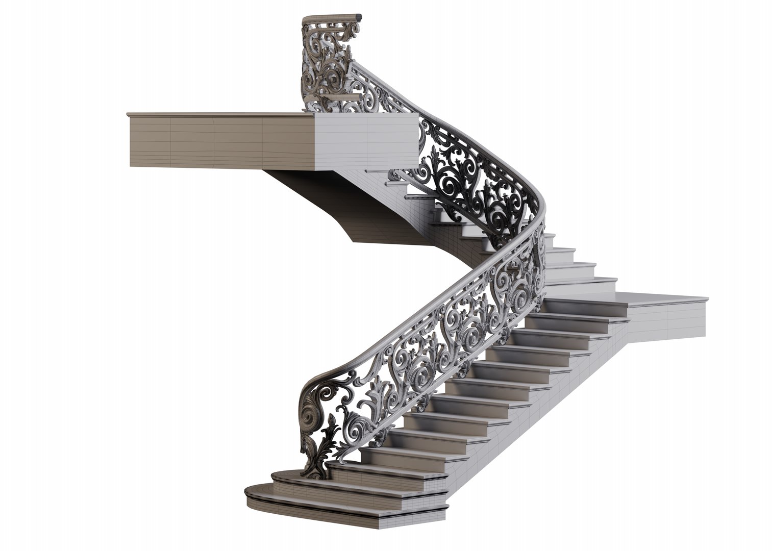 3D Model Classic Stairs - TurboSquid 1981581
