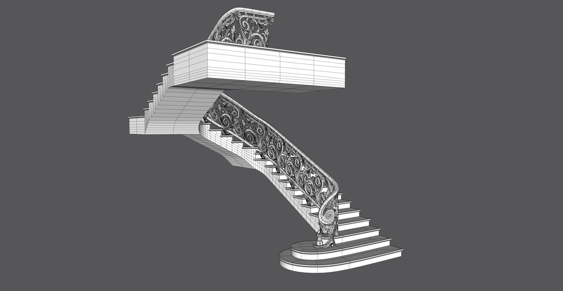 3D Model Classic Stairs - TurboSquid 1981581