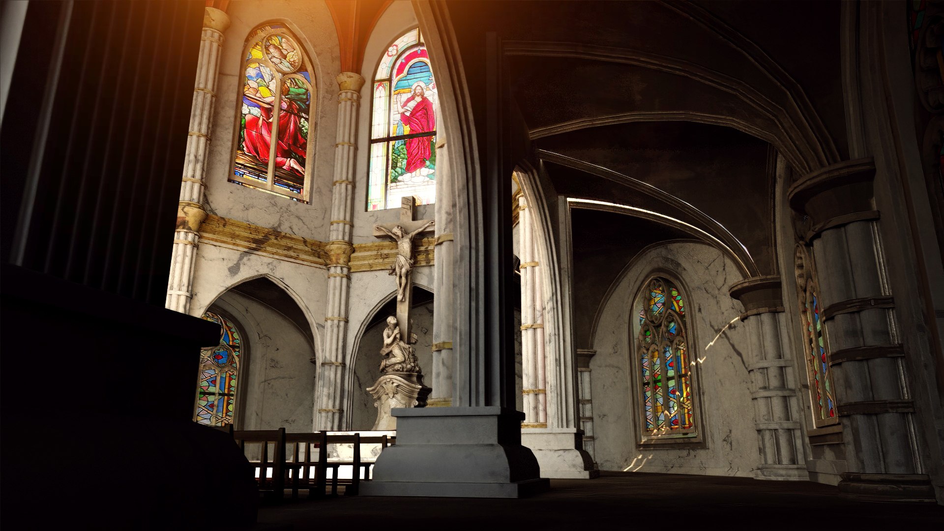 3D Church Interior Set Model Model - TurboSquid 2390382