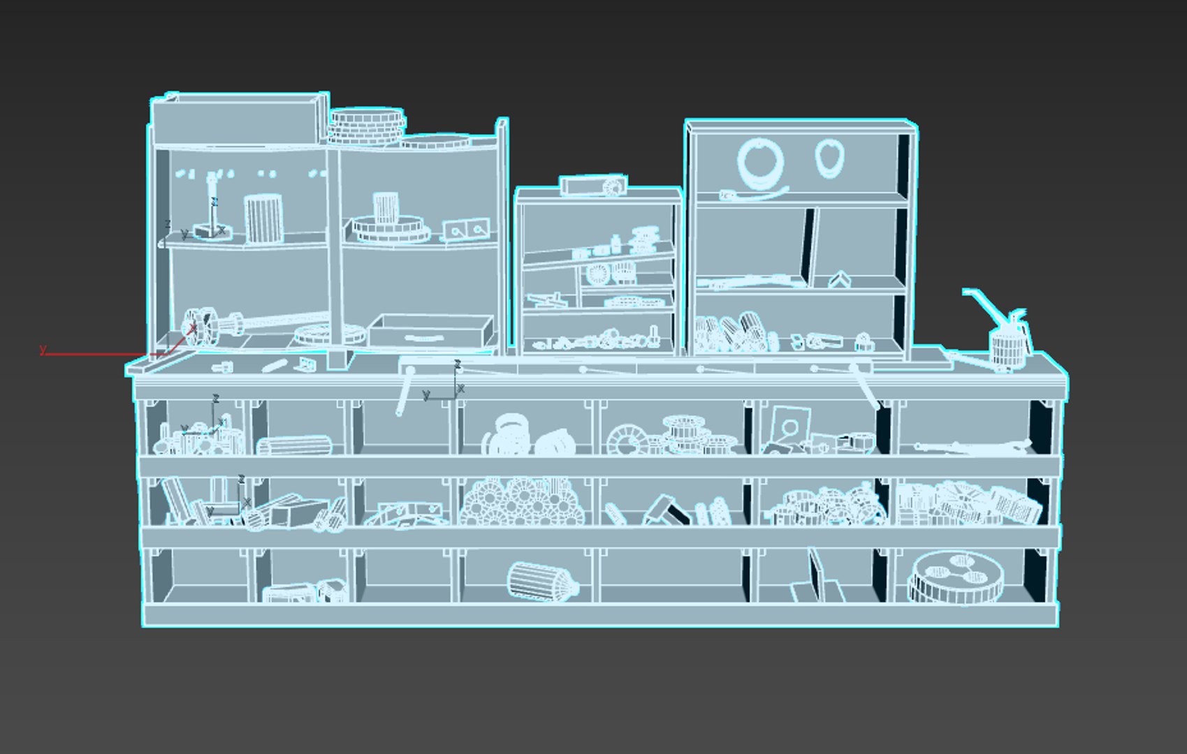 3D Used Workbench With Parts - TurboSquid 1781388