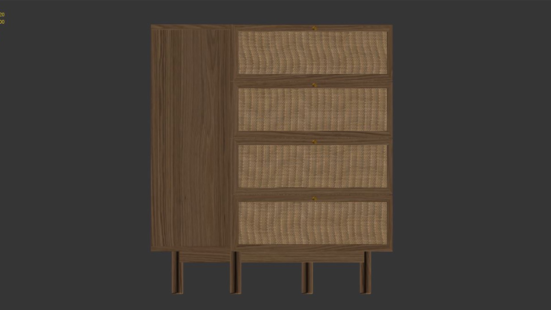3D Pavia 4 Drawers Chest Model - TurboSquid 1859260