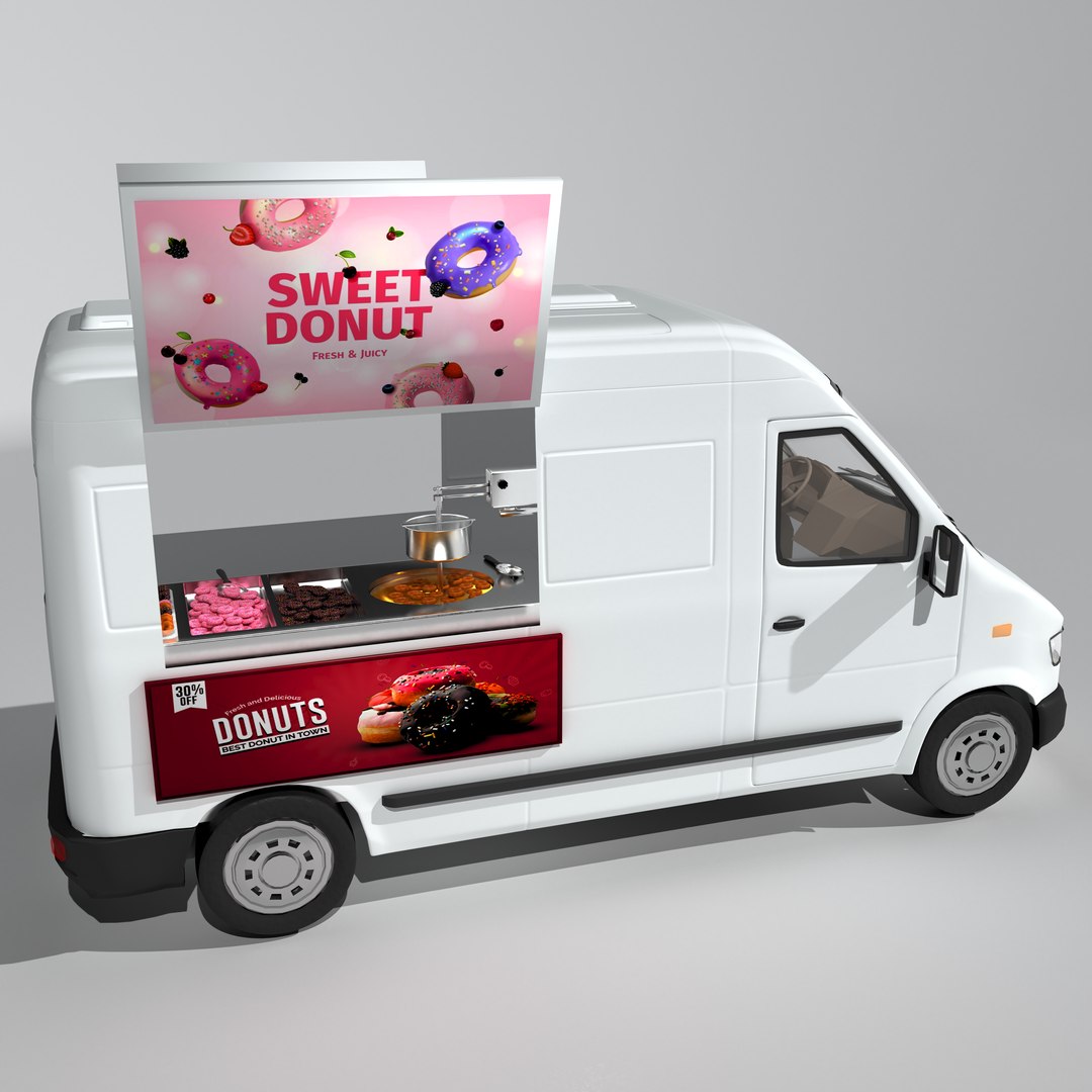 Donut Van 3D Model - TurboSquid 2365934