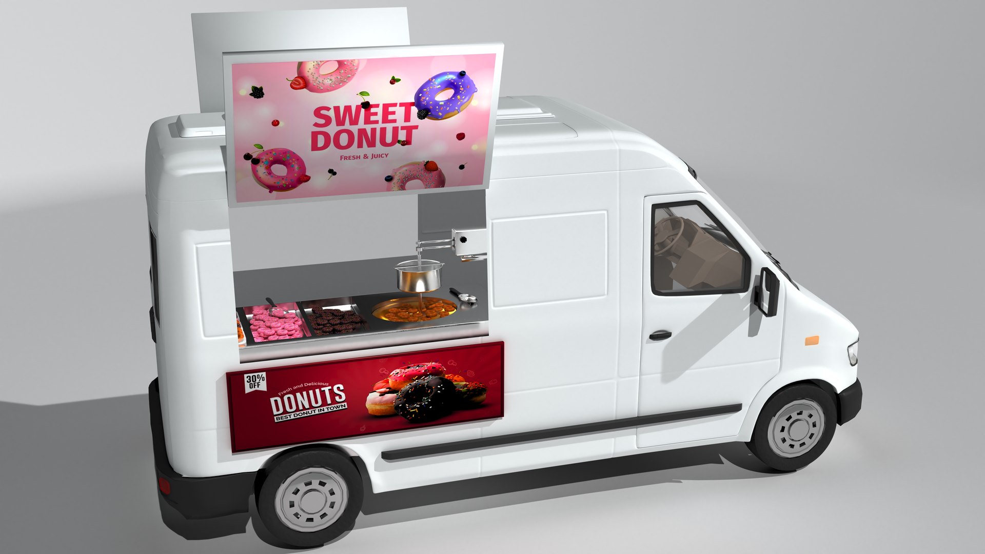 Donut Van 3D Model - TurboSquid 2365934