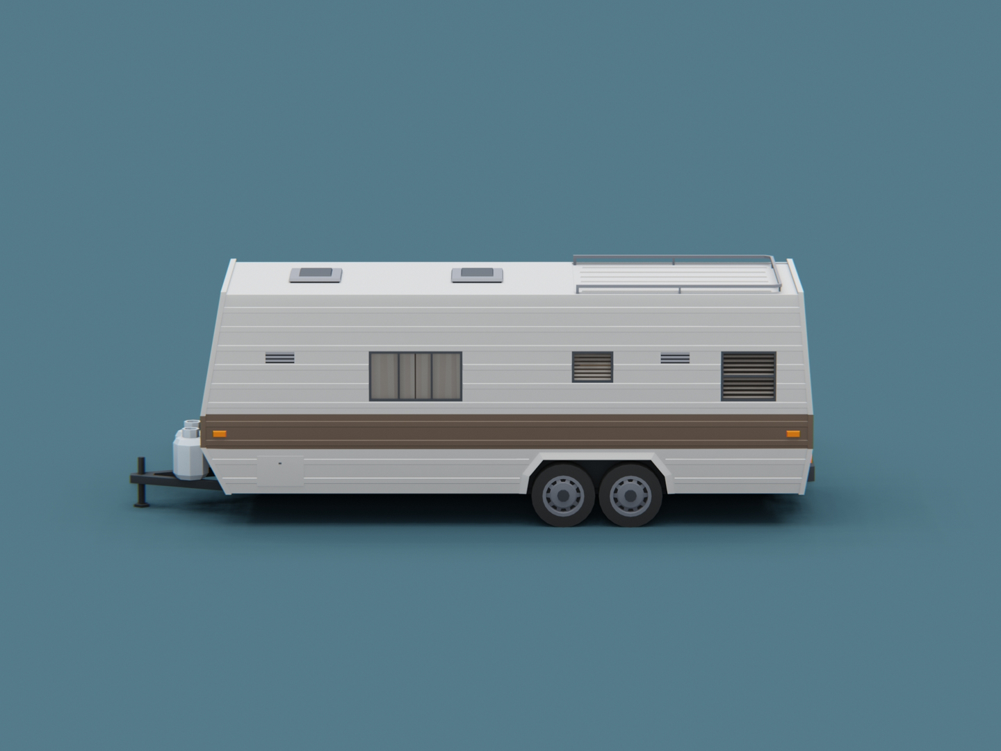 3D Big Camper Trailer Classic Stylized Model - TurboSquid 2016902