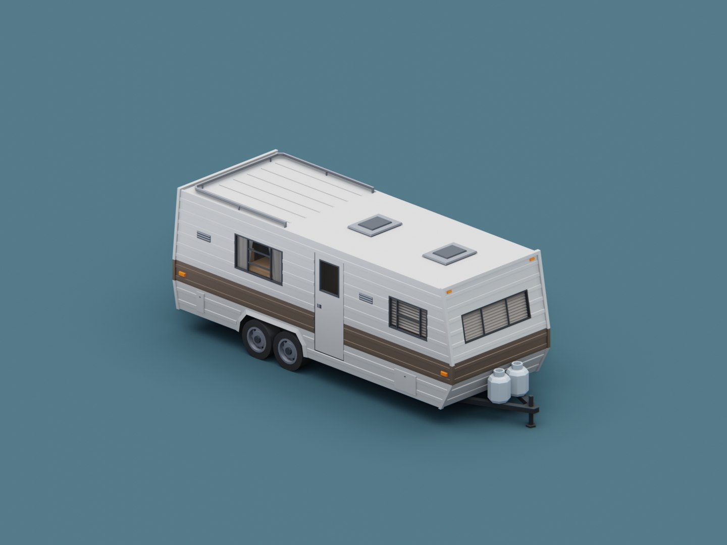 3D Big Camper Trailer Classic Stylized Model - TurboSquid 2016902
