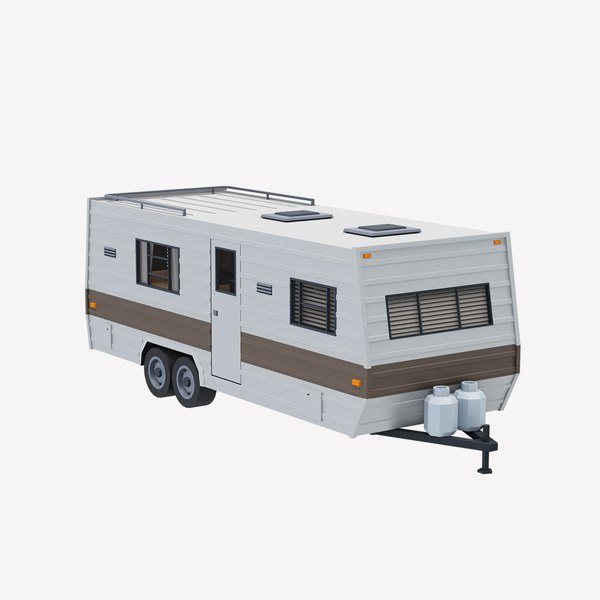 3D Big Camper Trailer Classic Stylized model - TurboSquid 2016902