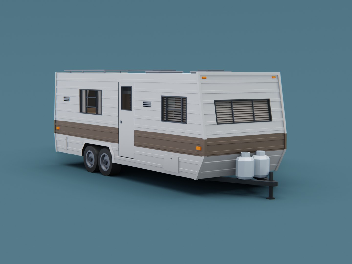 3D Big Camper Trailer Classic Stylized Model - TurboSquid 2016902