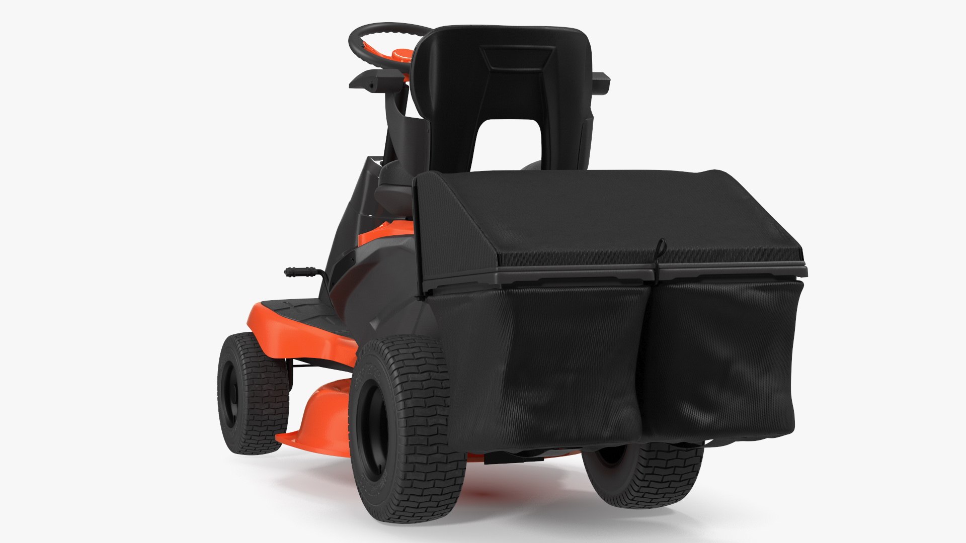 3D Electric Rider Lawn-Mower Orange With Grass Collection Bag Model ...