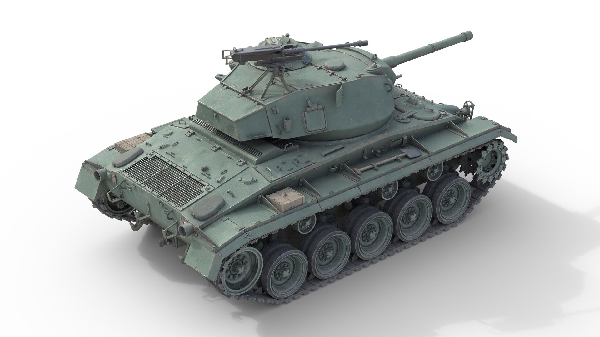 3D M24 Chaffee American Light Tank Model - TurboSquid 2317533