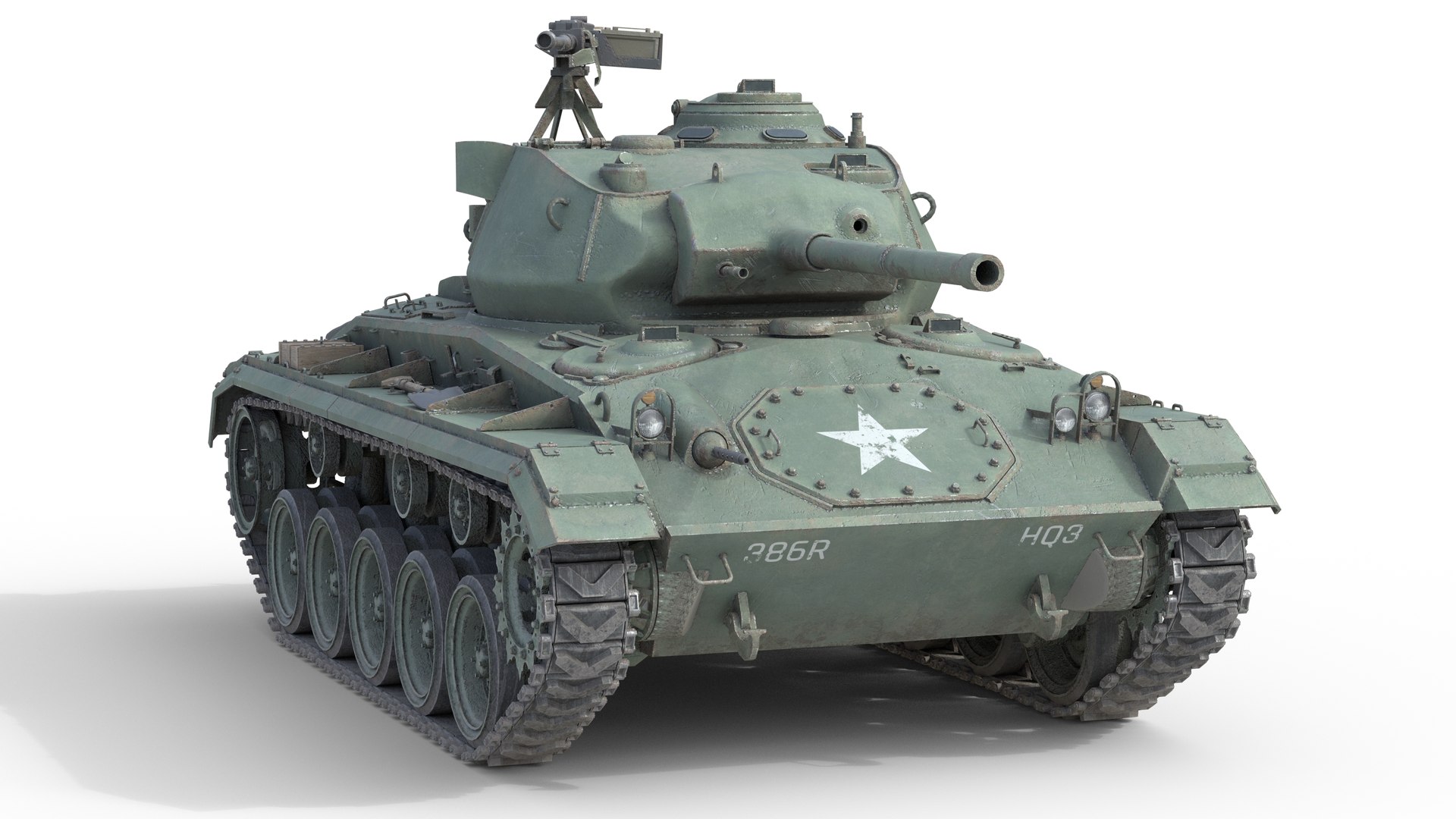 3D M24 Chaffee American Light Tank Model - TurboSquid 2317533