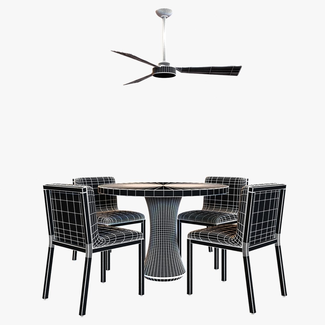 3d table chair fan ceiling