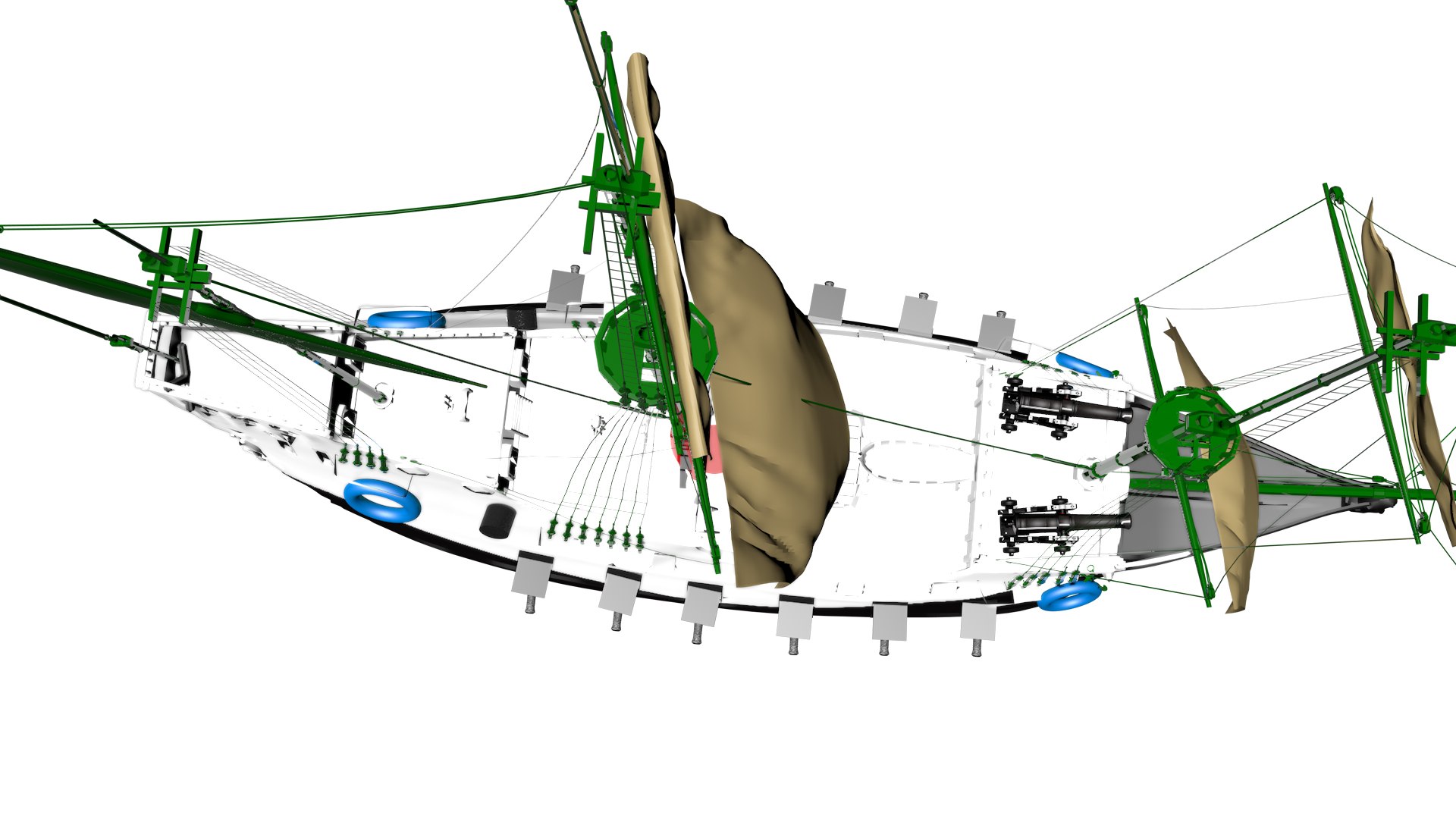 Dutch Ship With Cannon 3D Model - TurboSquid 2133981