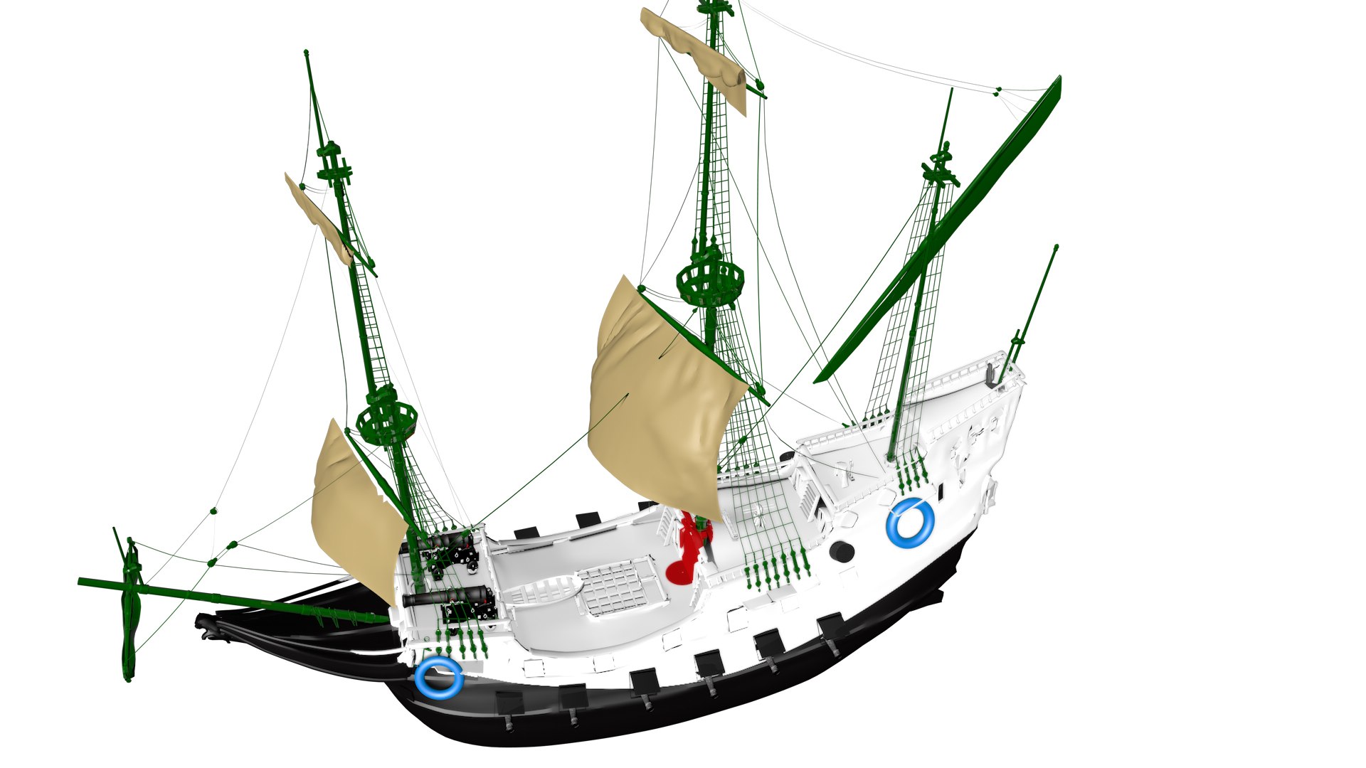 Dutch Ship With Cannon 3D Model - TurboSquid 2133981