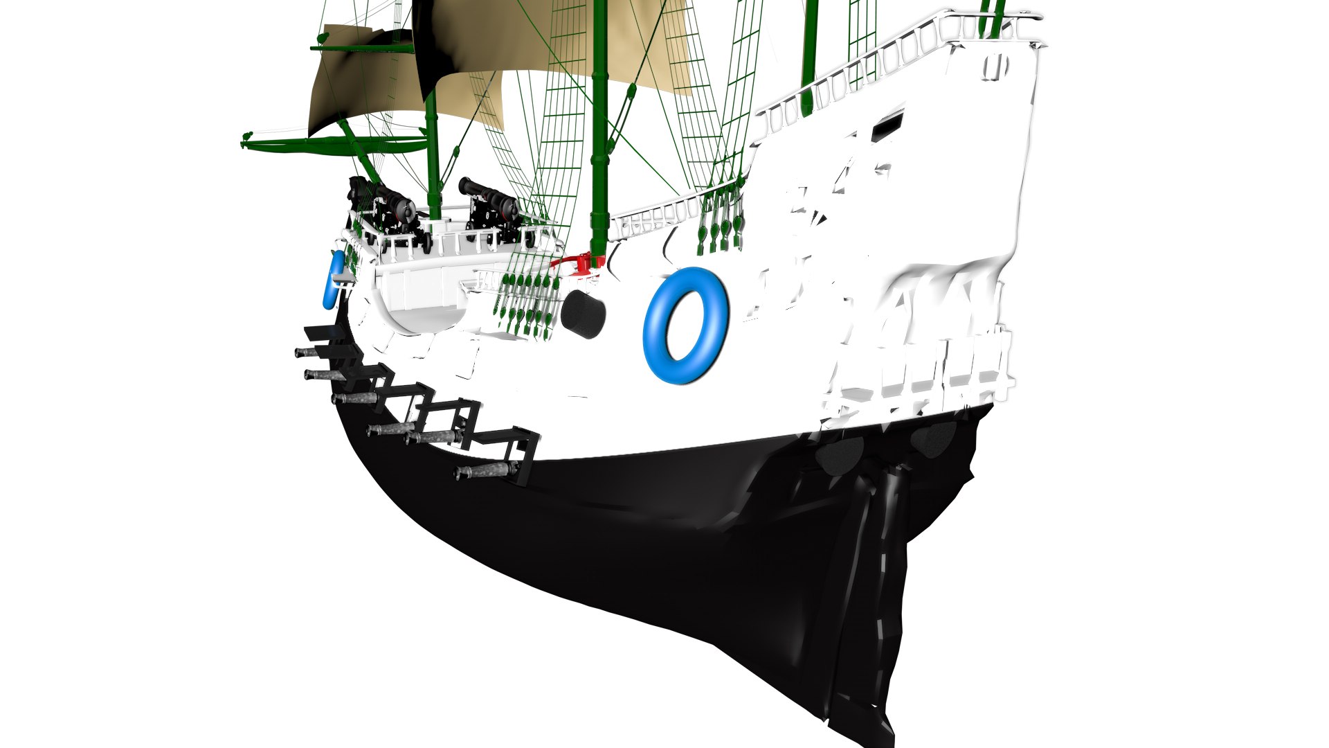 Dutch Ship With Cannon 3D Model - TurboSquid 2133981