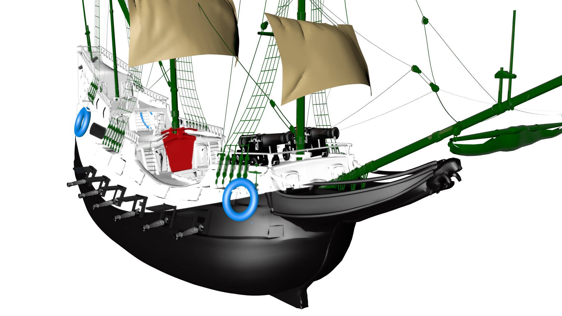 Dutch Ship With Cannon 3D Model - TurboSquid 2133981