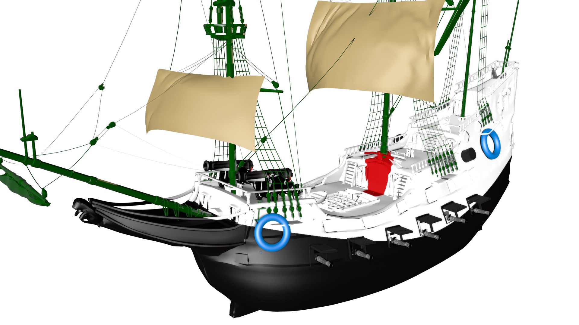 Dutch Ship With Cannon 3D Model - TurboSquid 2133981