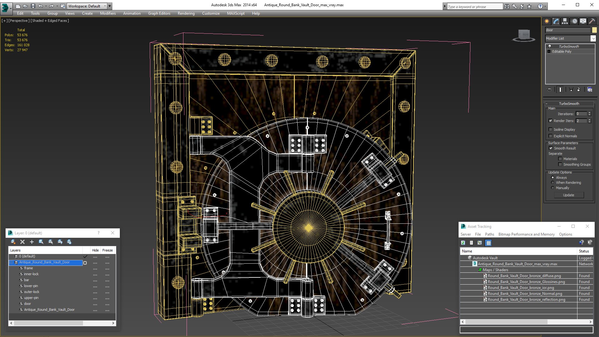 3D Antique Round Bank Vault Door Model - TurboSquid 1848638