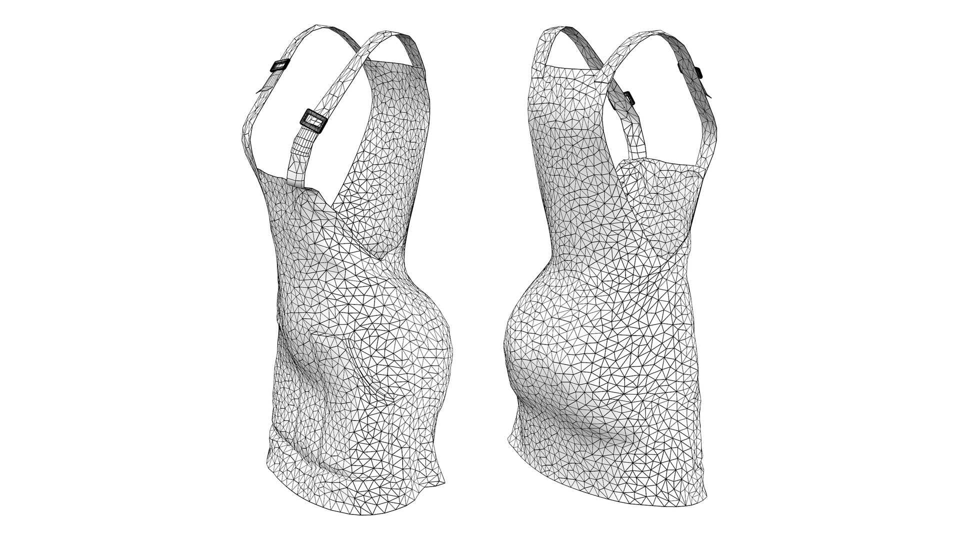 3D Dungaree Dress model - TurboSquid 1848830