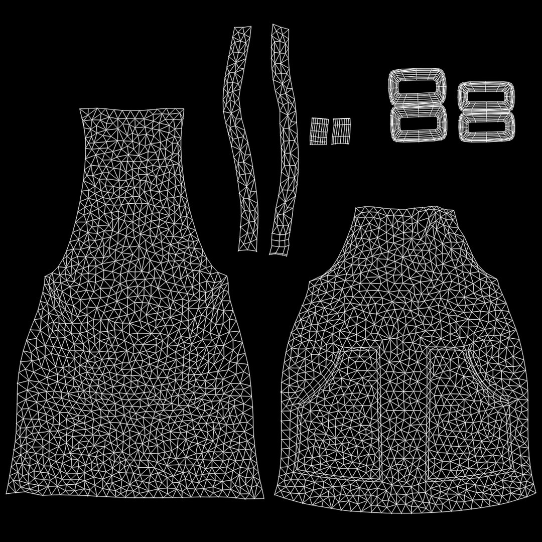 3D Dungaree Dress model - TurboSquid 1848830